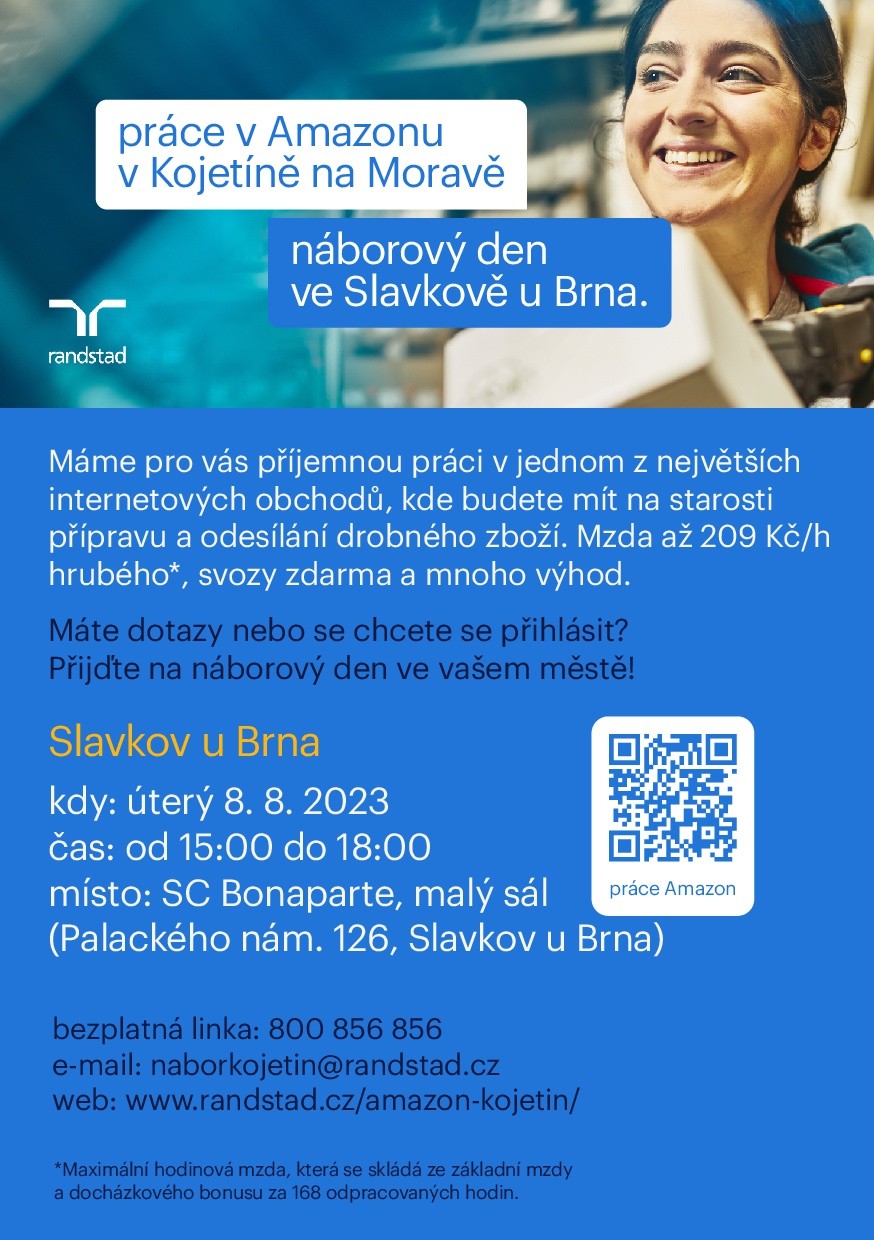 Náborový den - práce v Amazonu | město Slavkov u Brna